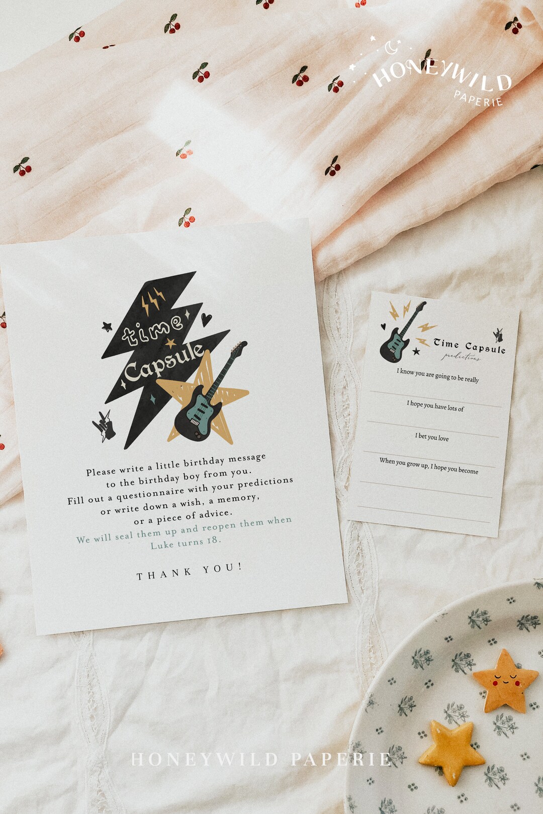 One Rocks Time Capsule Sign and Matching Printable Message Cards ...