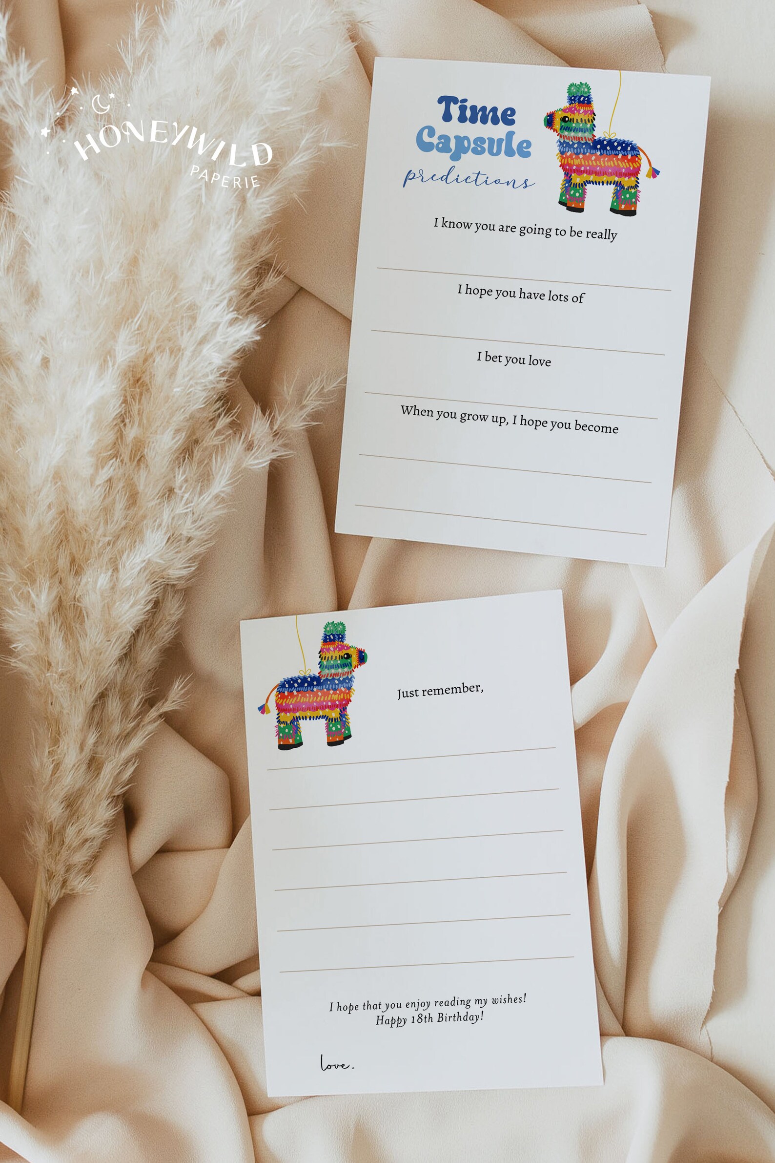 First Fiesta Birthday Piñata Time Capsule Sign and Matching Printable ...