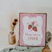 Strawberry Party Table Signs - Hand Drawn Ribbon Bow Strawberries ...