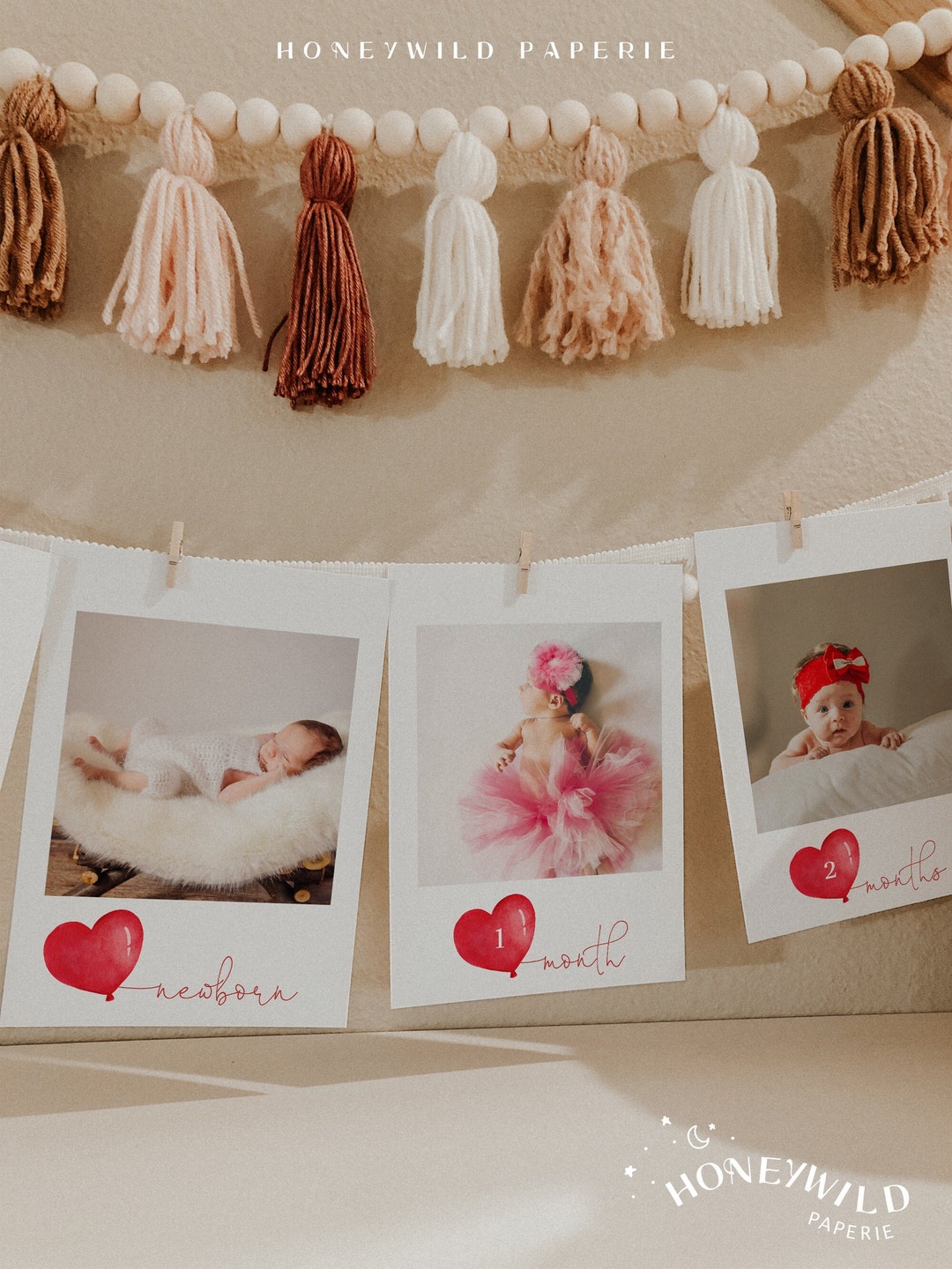 Little Sweetheart Baby 1st Birthday Photo Banner, Monthly Photo Banner ...