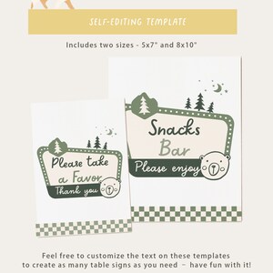 One Happy Camper Table Signs - Editable 8x10 & 5x7 Camping Birthday ...