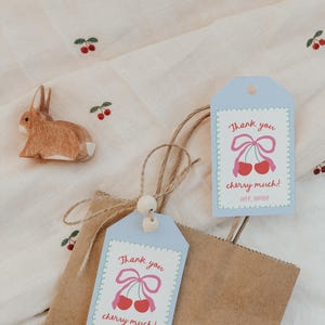 Cherry on Top Gift Tags | Editable Cherry Birthday Favor Tags | Hand ...