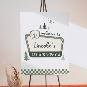 One Happy Camper Birthday Party Welcome Sign - Camping 1st Birthday ...