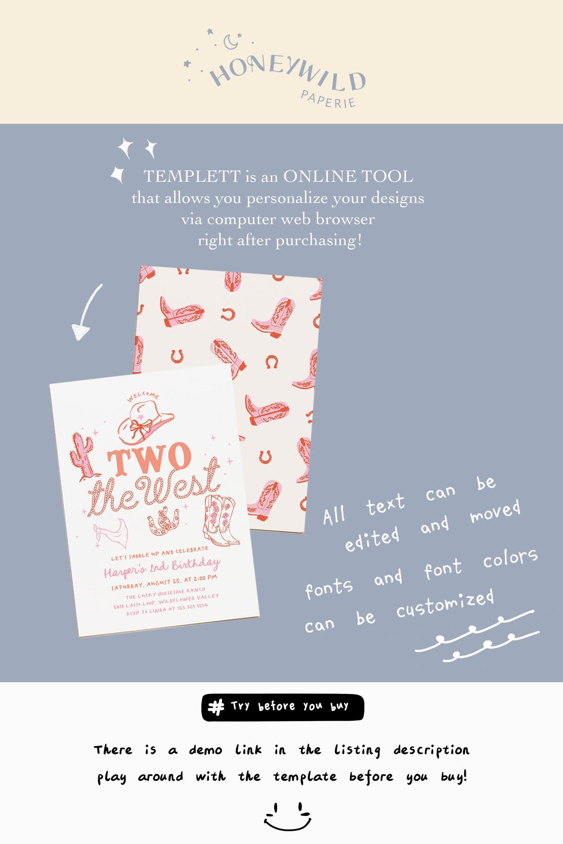 Welcome Two the West Cowgirl 2nd Birthday Invitation - Pink Western ...