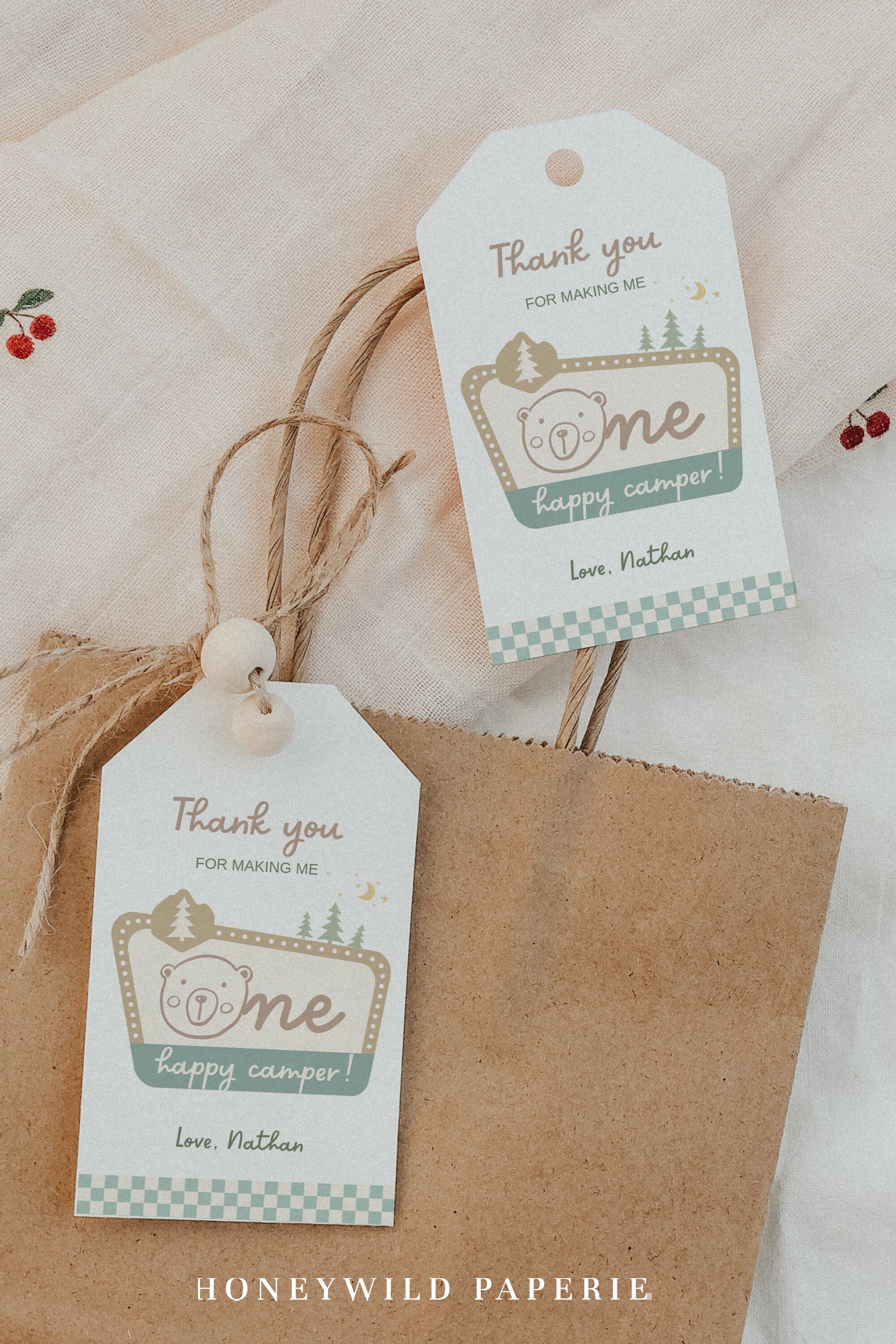 One Happy Camper Birthday Party Thank You Tags, Happy Camper Party ...