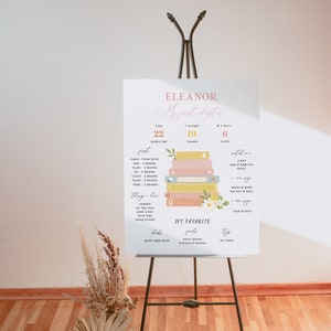 My First Chapter Baby Girl 1st Birthday Milestone Sign, Storybook A New ...