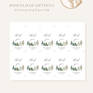 Winter Forest Greenery Thank You Favor Tags, Baby It's Cold Outside ...