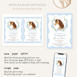 Horse Baby Shower Invitation Template, Go Baby Go Boy Shower Invite ...