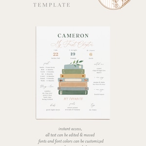 My First Chapter Boy Baby 1st Birthday Milestone Sign, Storybook A New ...