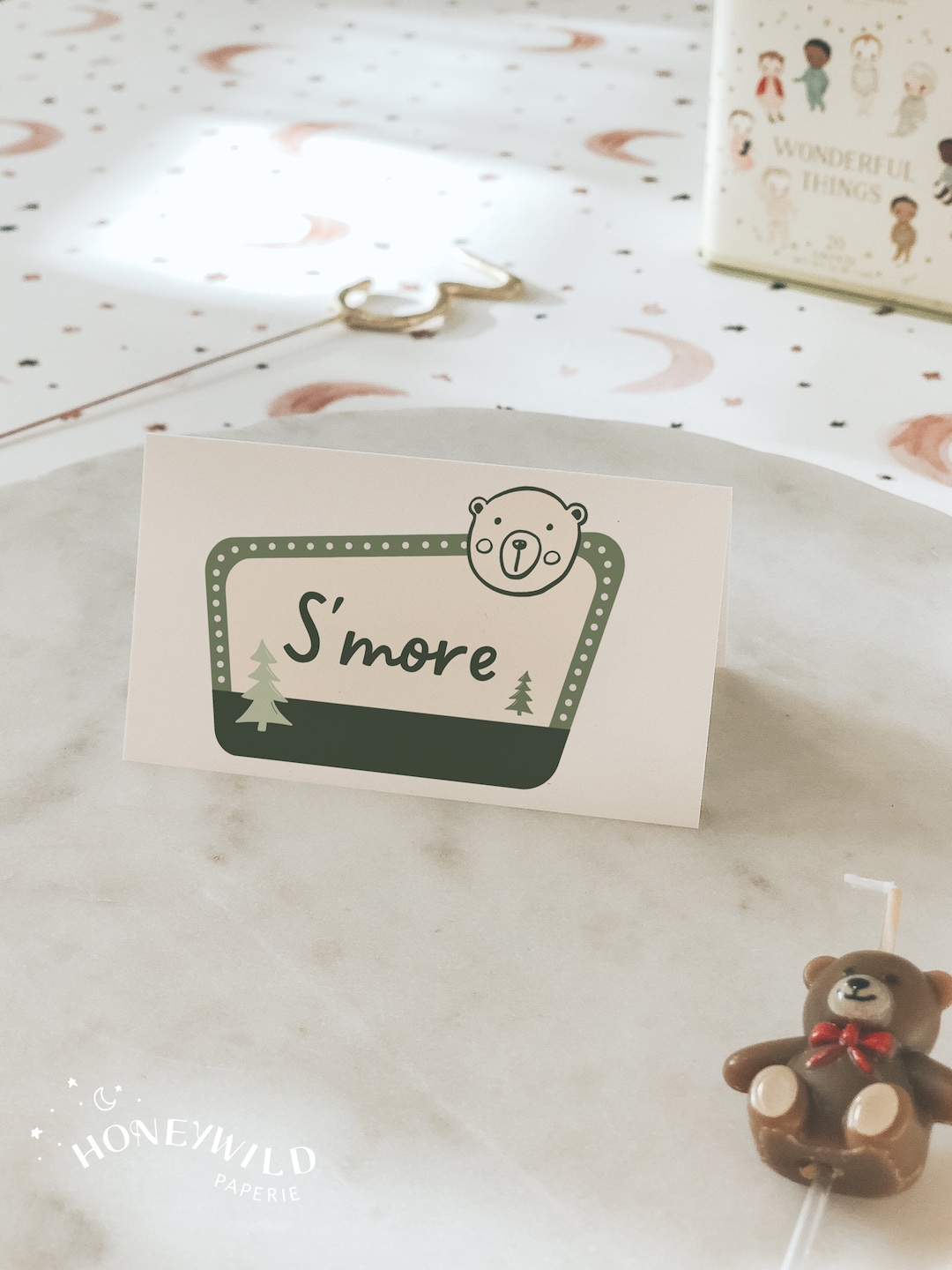 One Happy Camper Food Label Tent Card | Customizable Buffet Dish Name ...
