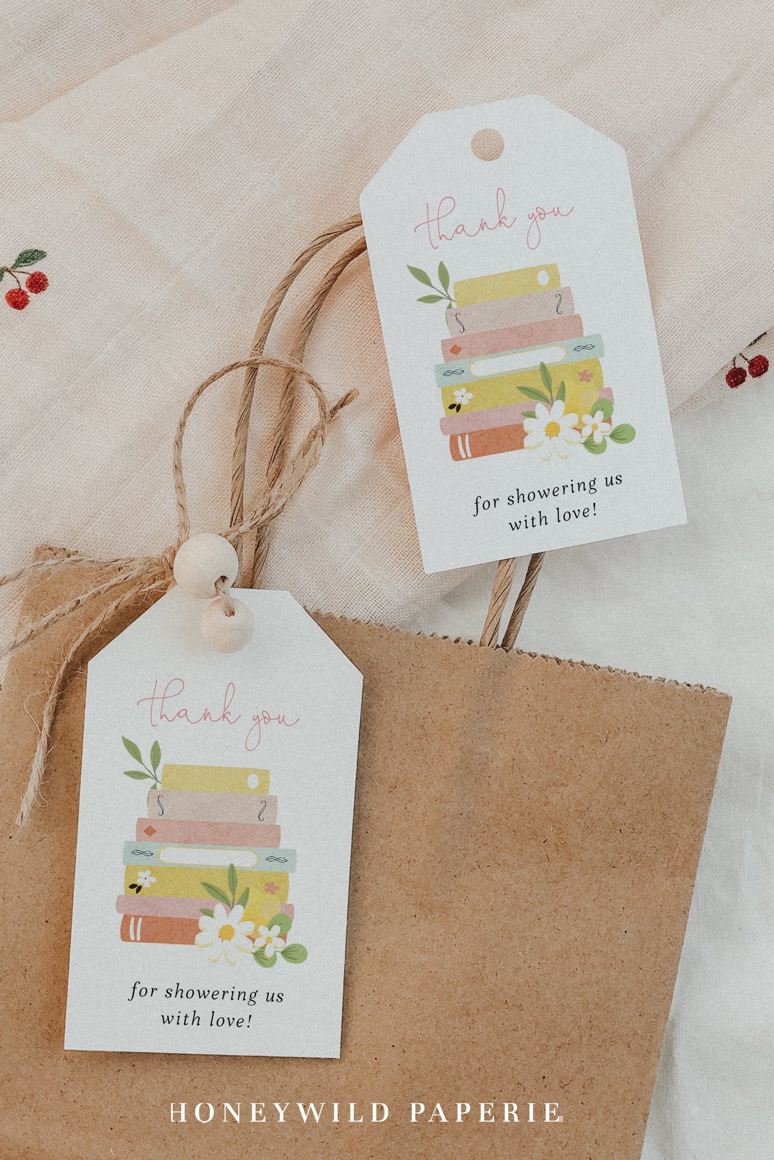 Storybook Stack Baby Shower Thank You Favor Tags Book Themed - Etsy