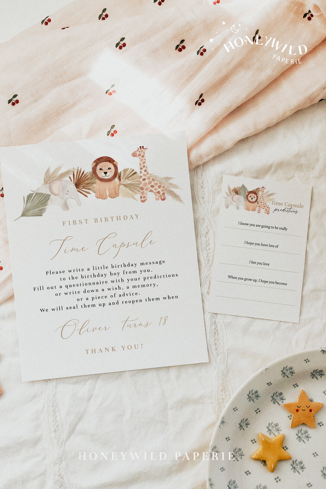 Boho Wild One 1st Birthday Time Capsule Sign, Boho Jungle 1st Birthday ...