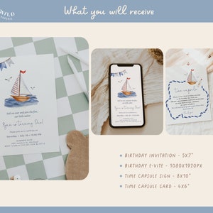 Little Sailor Nautical 1st Birthday Party Bundle With Editable ...