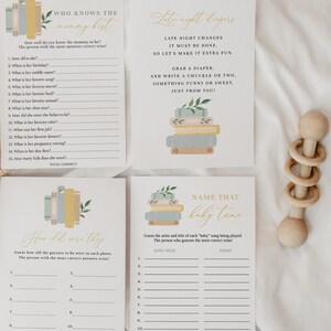 Storybook Baby Shower Baby Shower Editable Game Bundle, Book Lover Baby ...