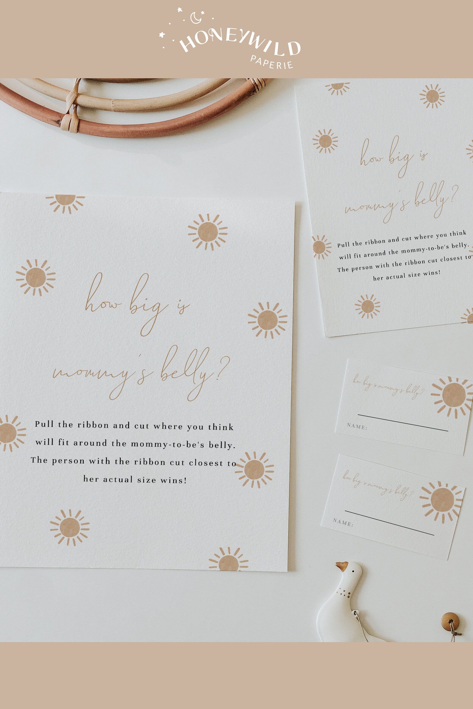 Boho Sunshine Baby Shower Game Bundle, Here Comes the Sun Baby Shower ...