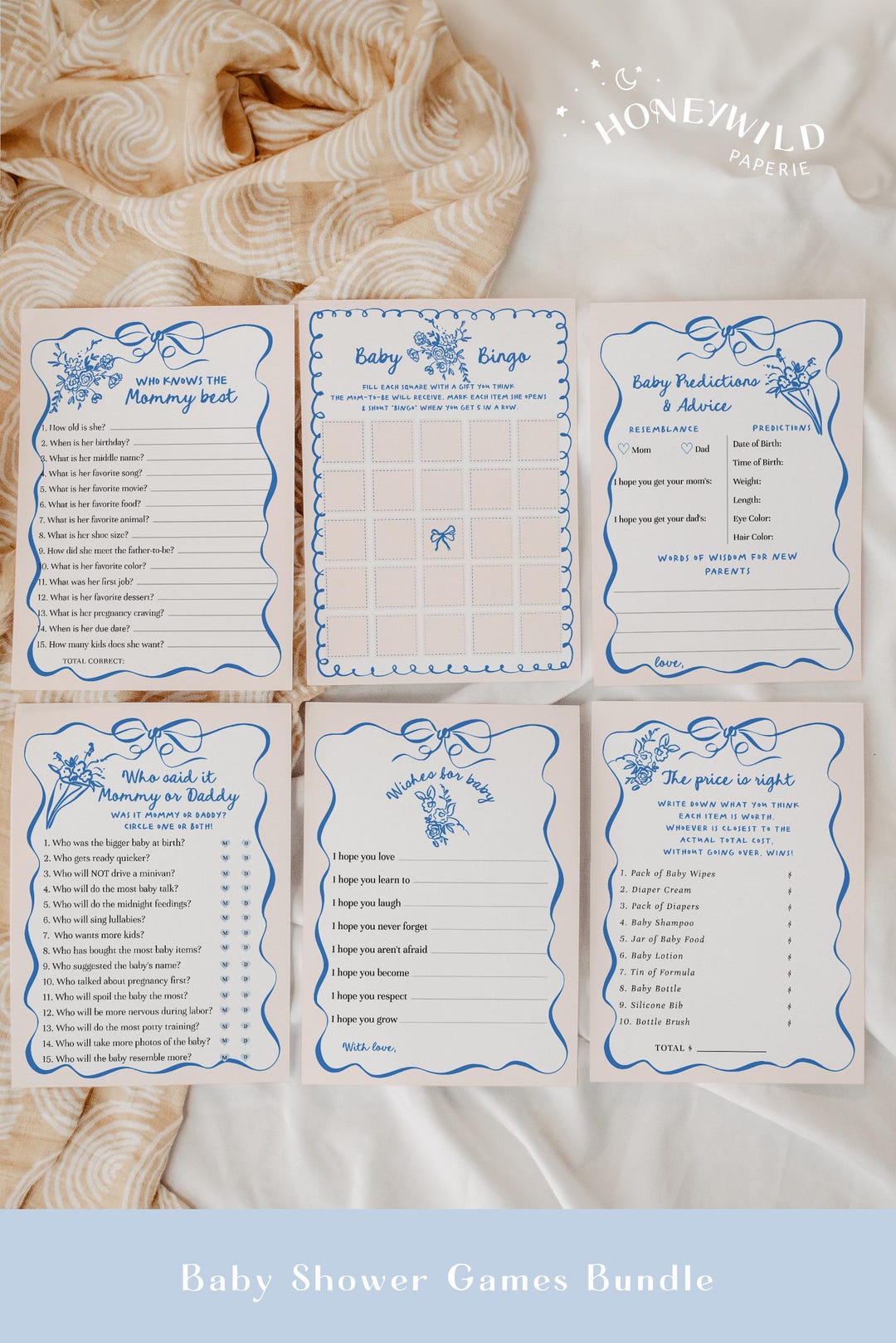 Editable Floral Baby Shower Game Bundle - Baby in Bloom Baby Shower ...