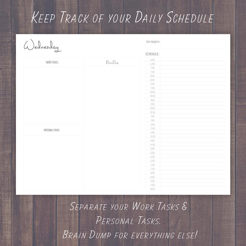 Digital Planner Layout Daily Page Layout Transparent Files - Etsy