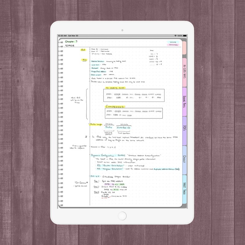 Digital Notebook Five Subject Student Notebook Cornell and | Etsy