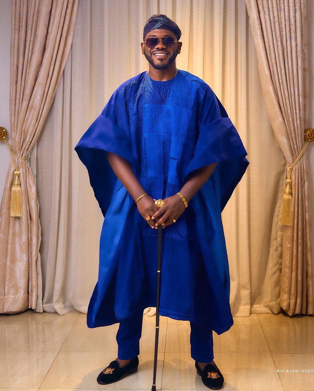 3 Pieces Velvet African Agbada Set, Matching Shirt and Pant With Hat ...