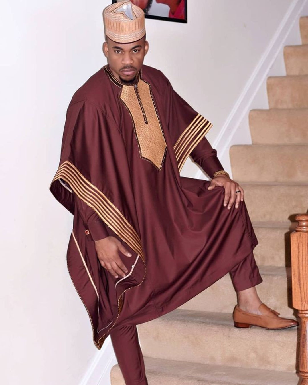 3pcs African Men Agbada, Agbada for Wedding, African Traditional Outfit ...