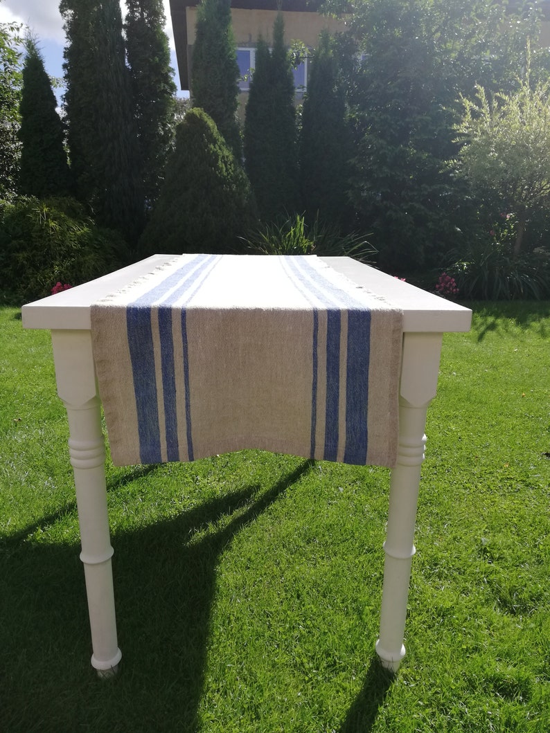 Table Runner Handmade Striped Linen Table Runner French - Etsy