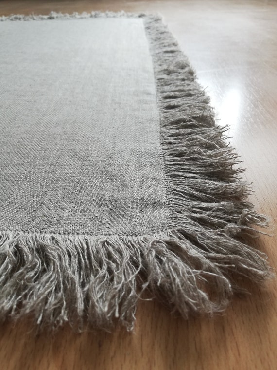 Linen Rug Linen Floor Mat Linen Double-layered Rug Feet - Etsy