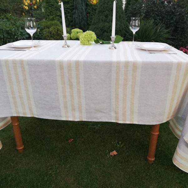 Striped Tablecloth - Etsy