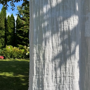 White Gauze Linen Curtains, Rustic Linen Gauze Drapes, Window Curtains ...