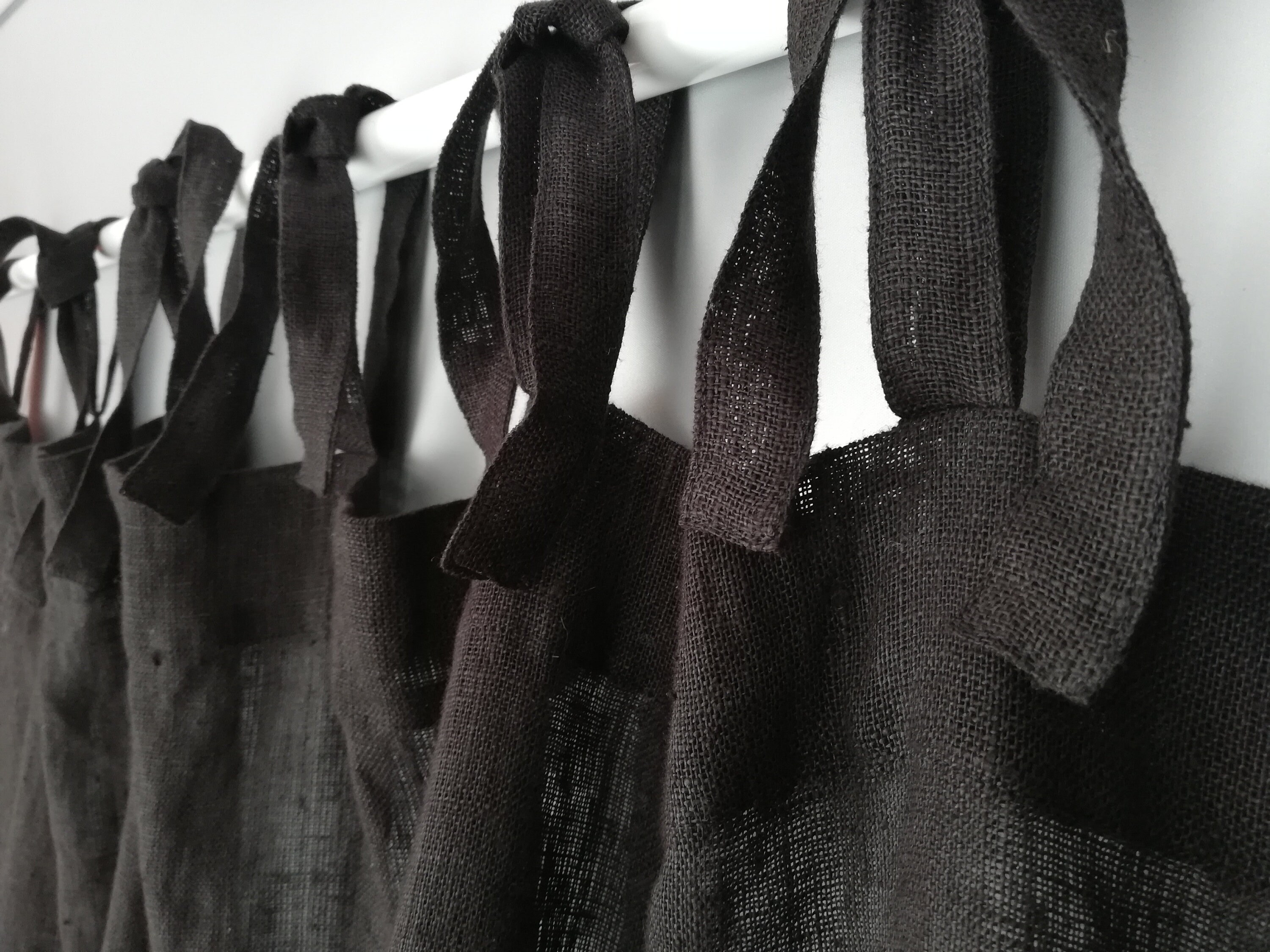 Sheer Linen Drapes Black Gauze Curtains Long Flax Gauze Drapes - Etsy