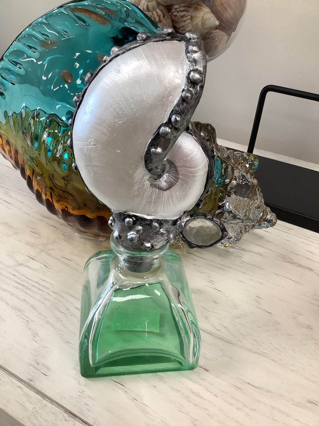 Nautilus Shell Glass Bottle - Etsy