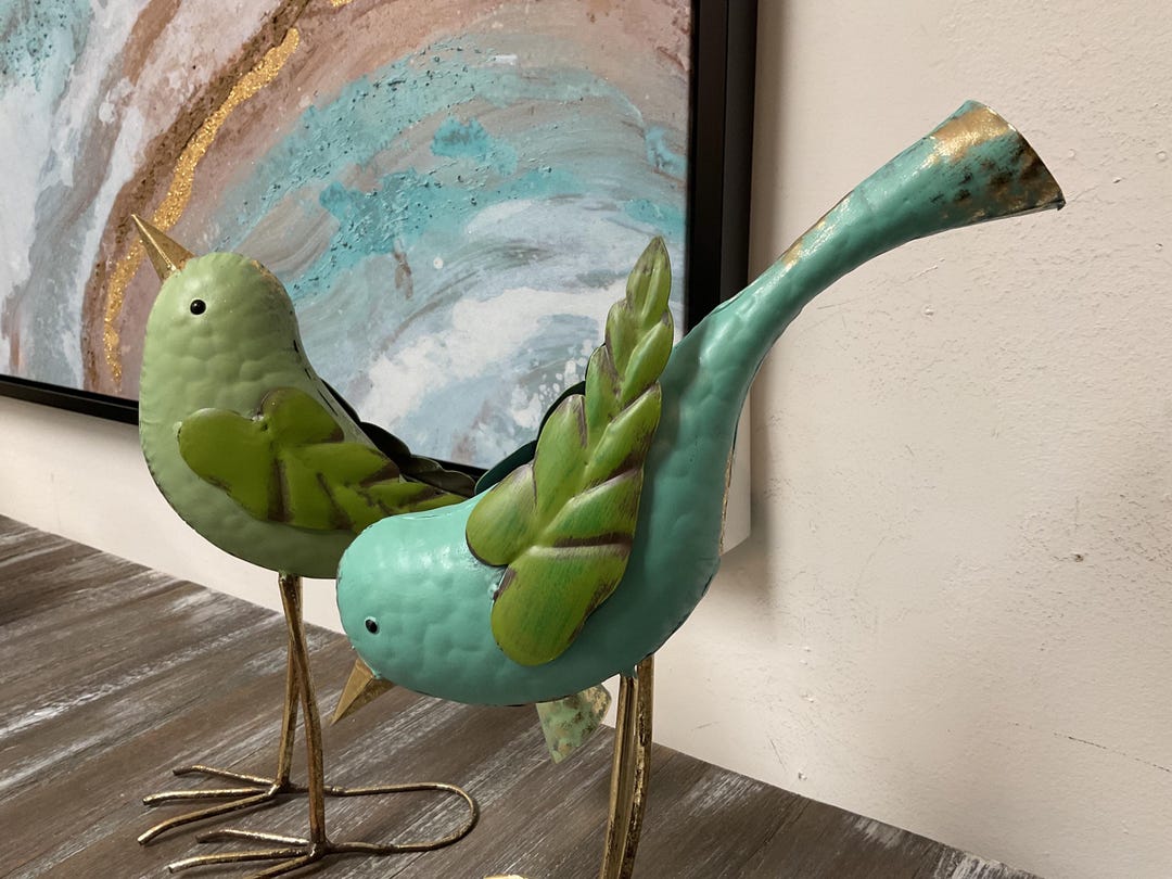 Set of Adorable Metal Birds - Etsy
