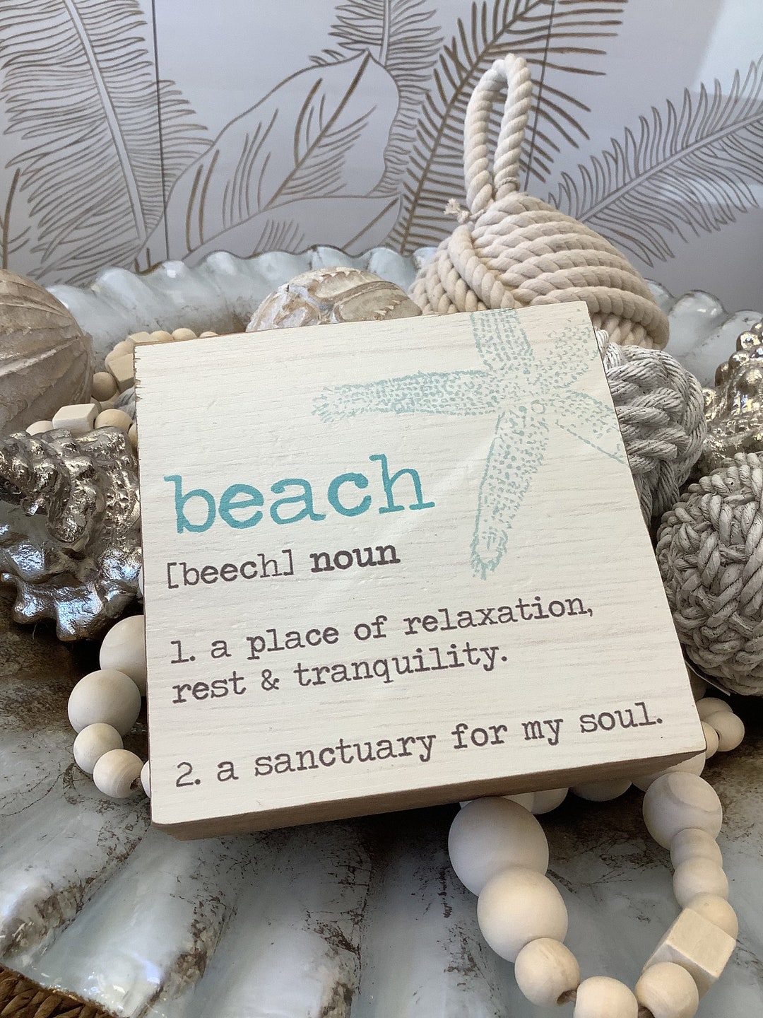 Beach Wood Block - Etsy