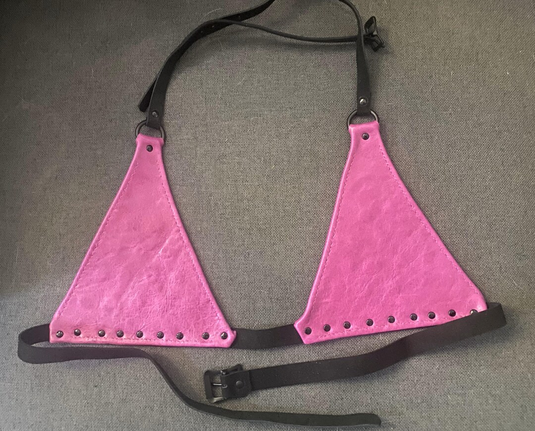 MATURE Leather Tack Bra - Etsy