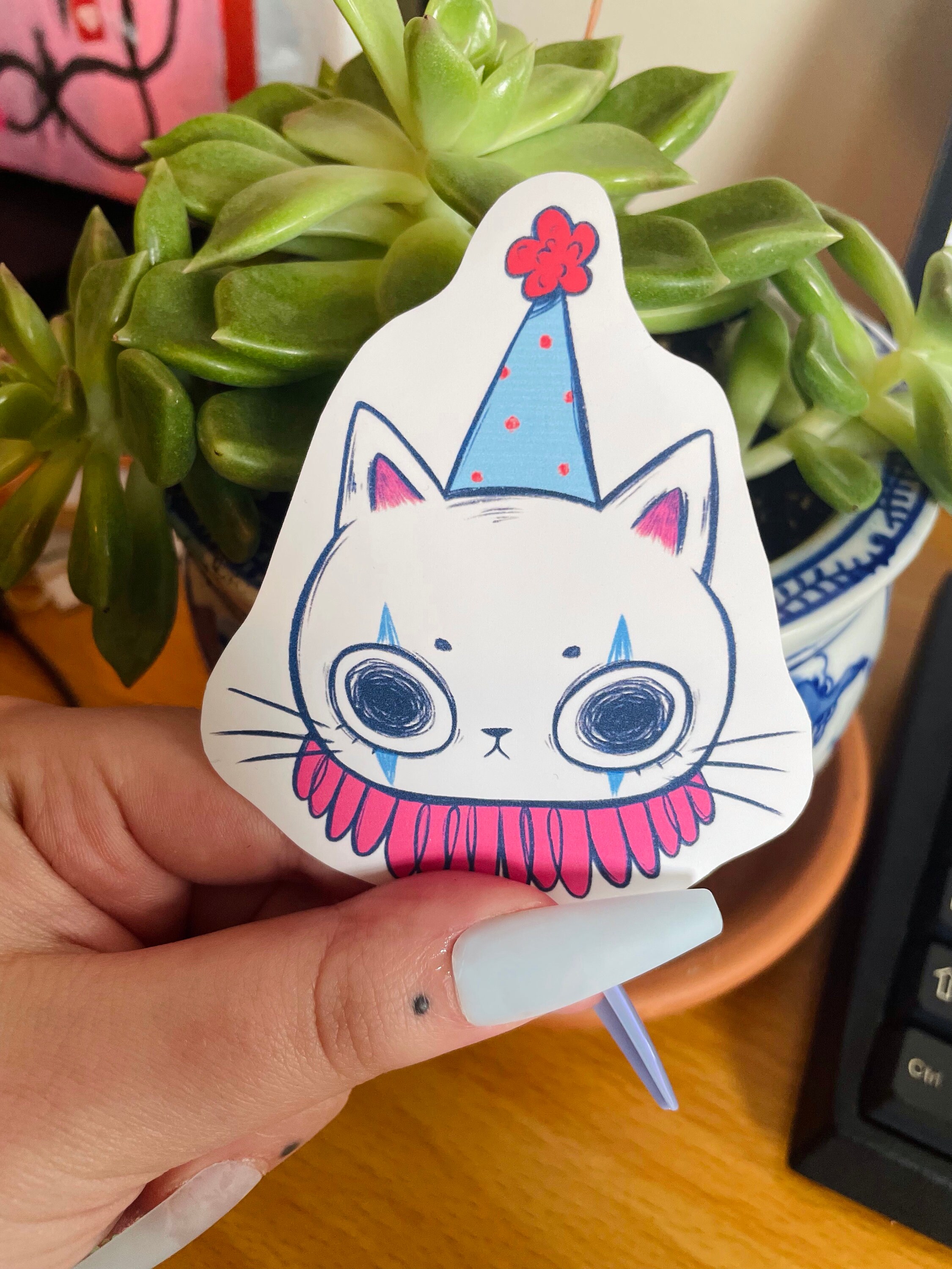 Clown Cat Sticker - Etsy