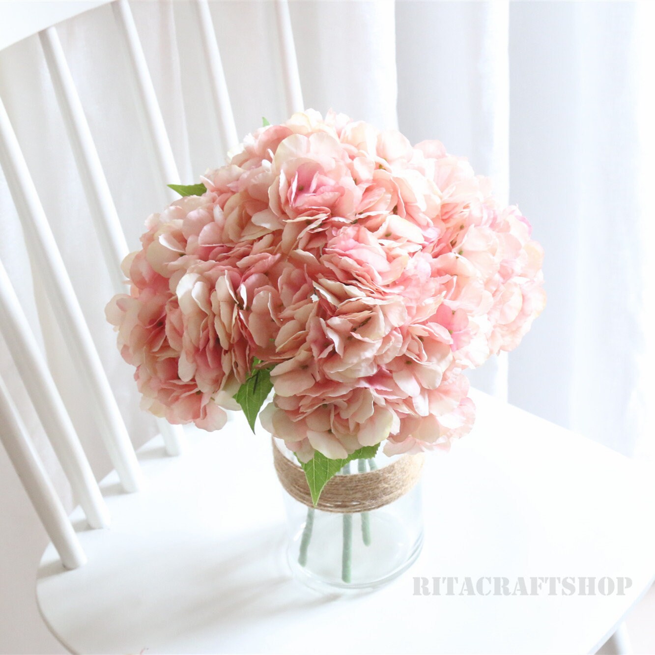 Artificial Hydrangea Champagne Pink Faux Blush Pink Flower - Etsy