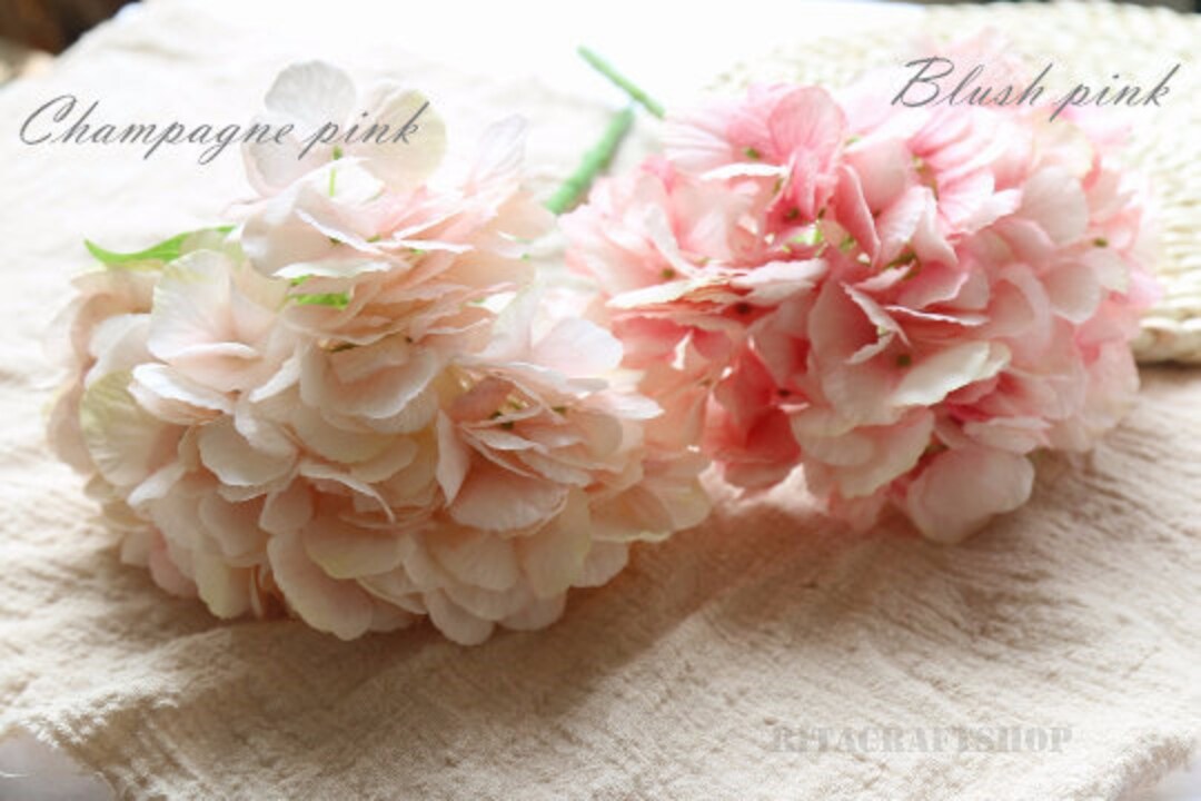 Artificial Hydrangea Champagne Pink Faux Blush Pink Flower - Etsy