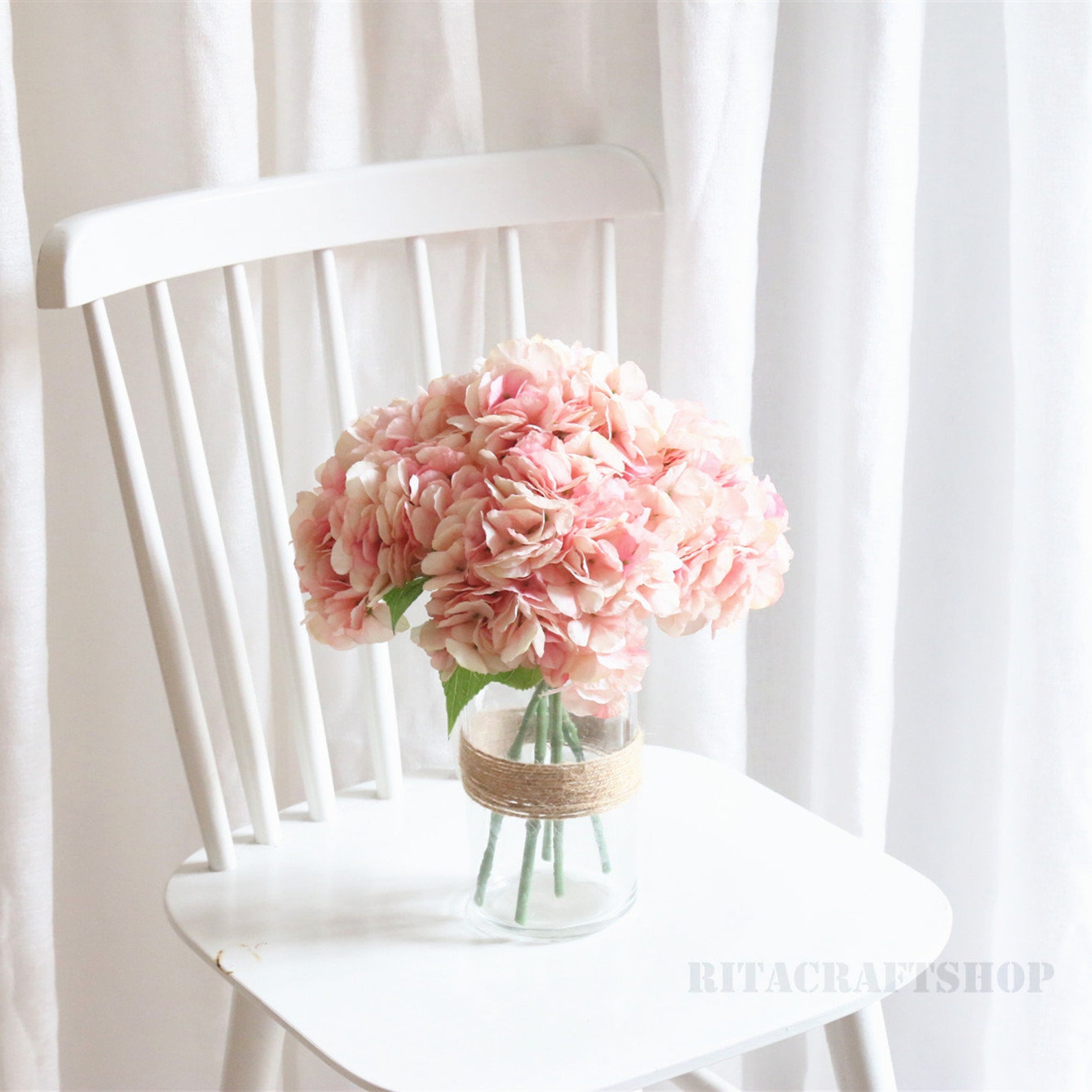 Artificial Hydrangea Champagne Pink Faux Blush Pink Flower - Etsy