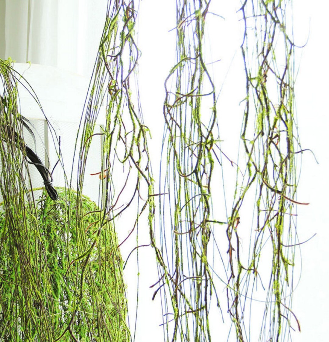 Artificial Hanging Plant Dead Branches Sticks Deadwood With Moss Faux ...