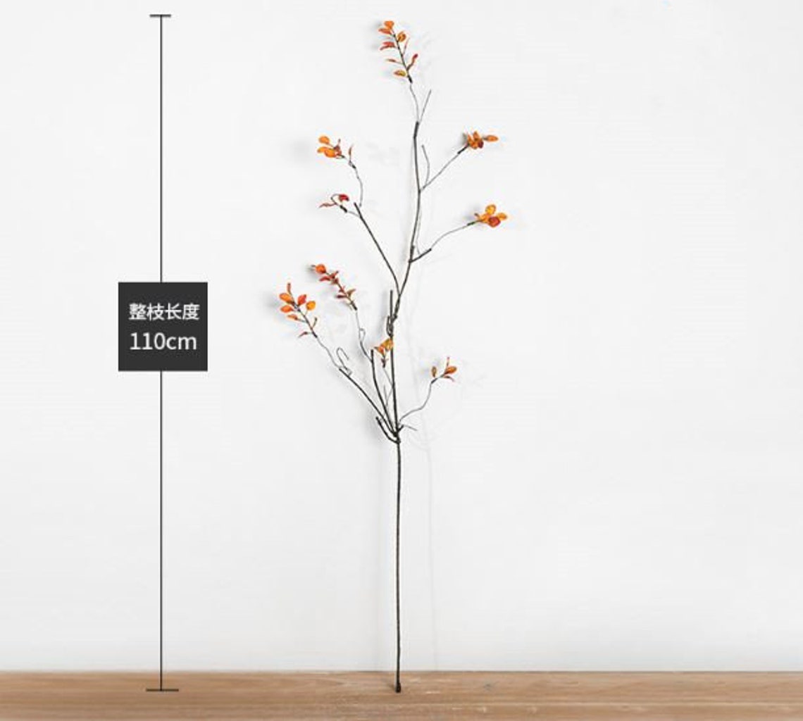 Artificial Foliage Orange Yellow Faux Leaves Autumn Fake Plant | Etsy