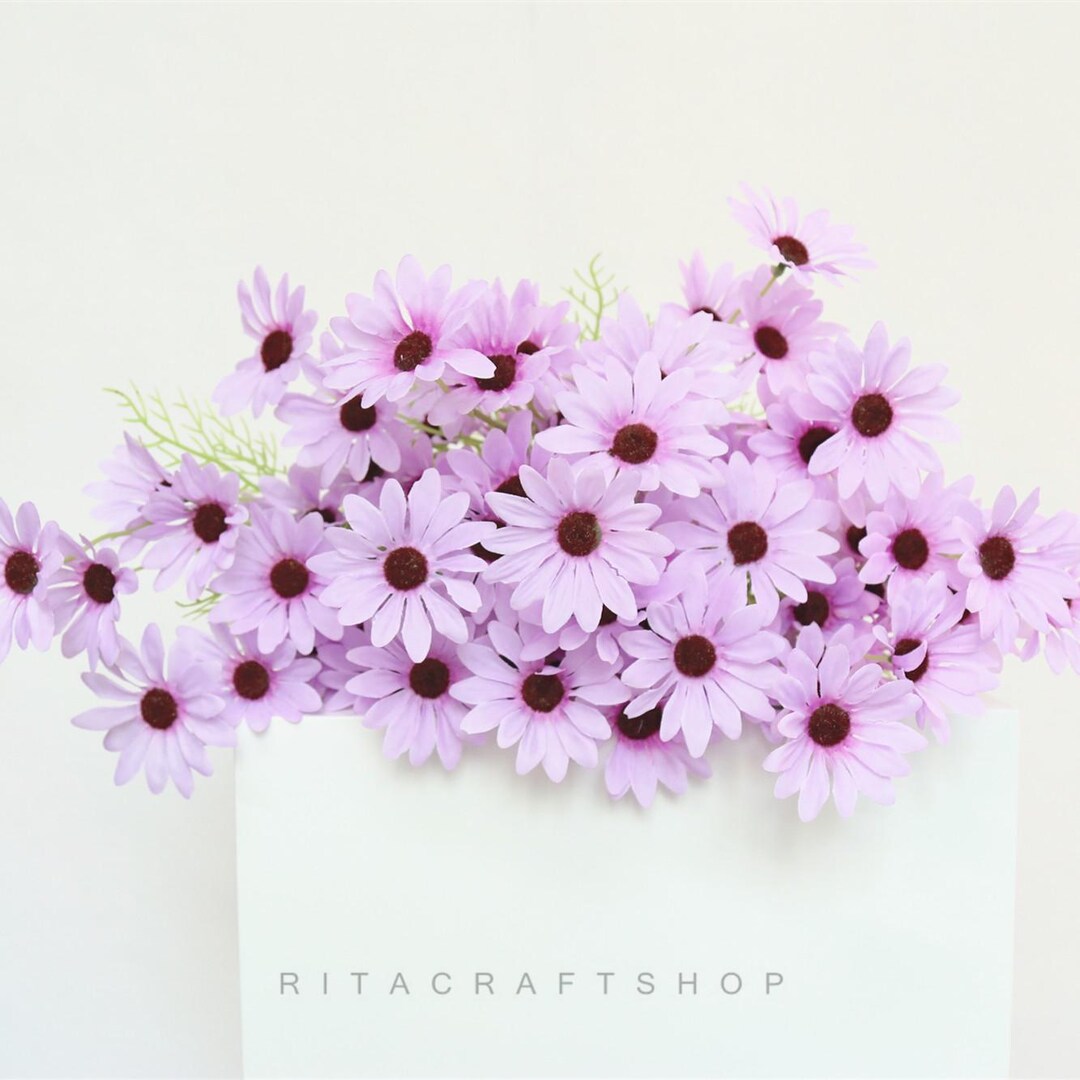 10 Stems Artificial Aster Flower Stems Fake Purple Pink Aster Flower ...