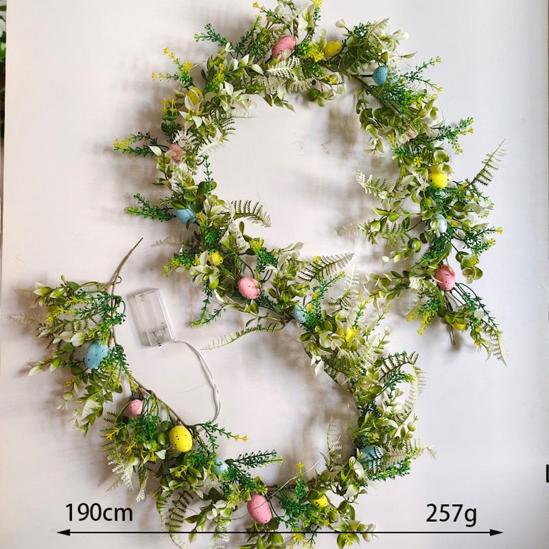 Artificial Easter Garland Fake Hanging Flower Vines Faux Easter Egg ...