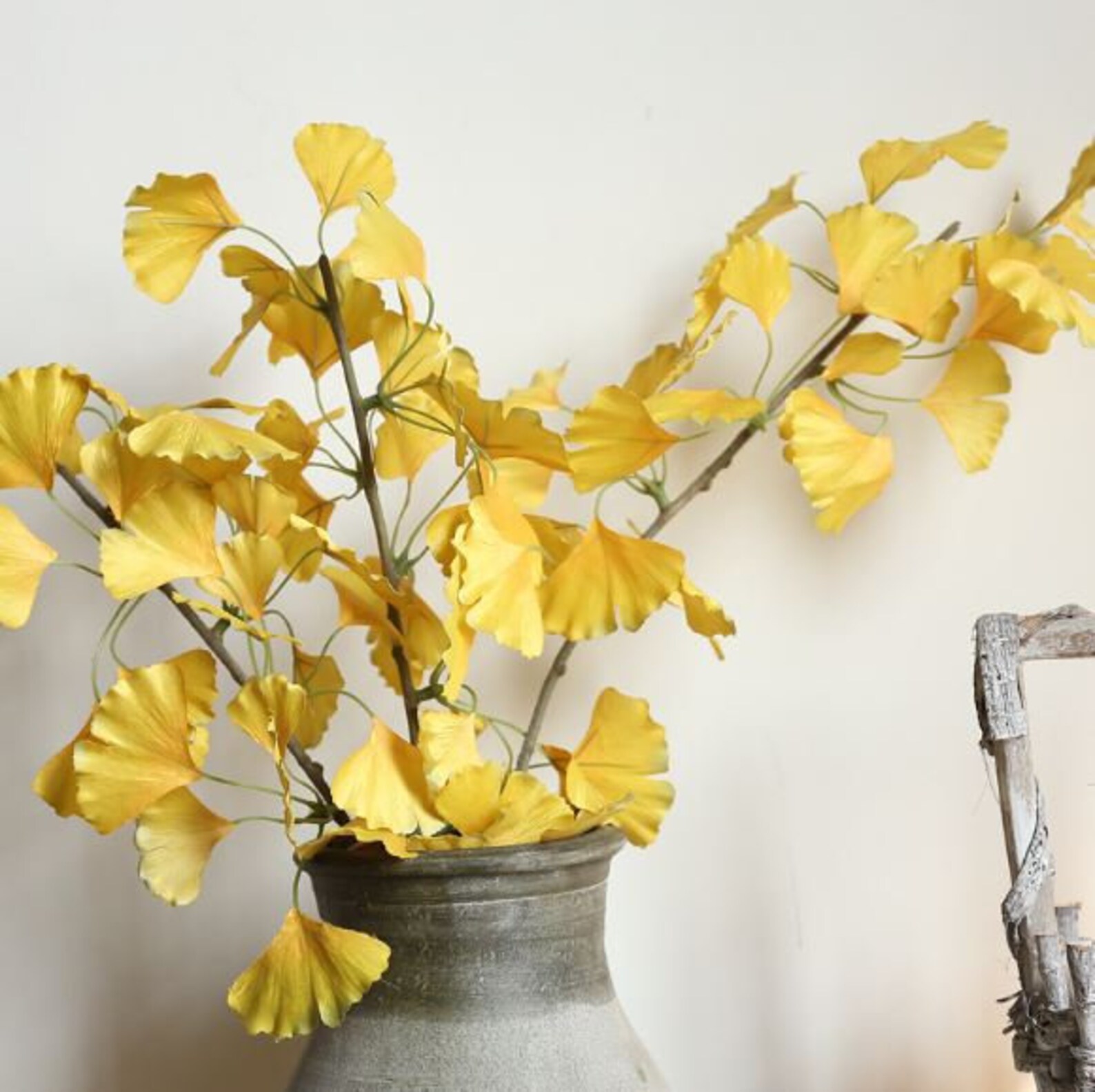 1 Stem Artificial Gingko Leaves Spray Faux Ginkgo Foliage Stem | Etsy