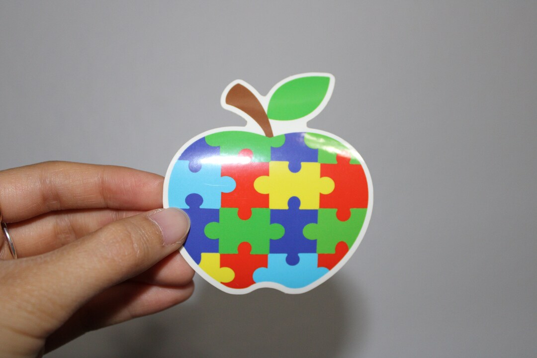 Apple Puzzle Teacher Sticker - Etsy