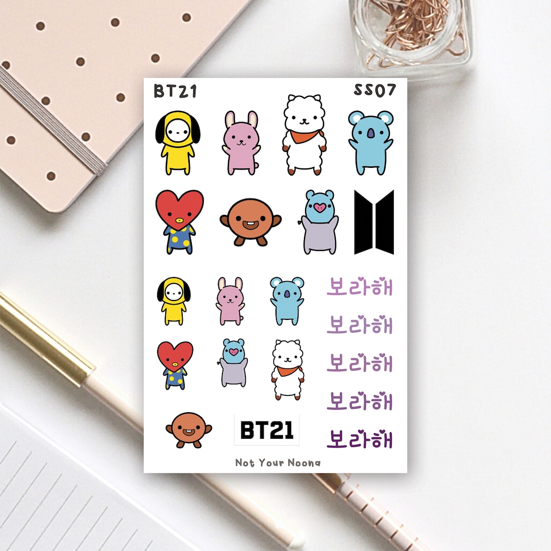 BT21 Sticker Sheet - Etsy