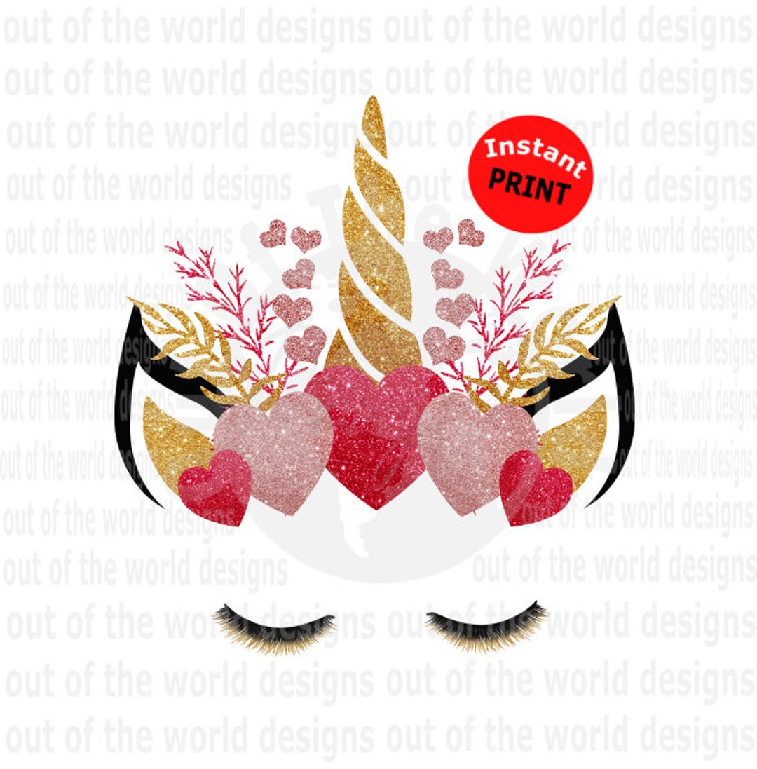 Heart Unicorn PNG, Digital Download , Instant Download, Sublimation ...