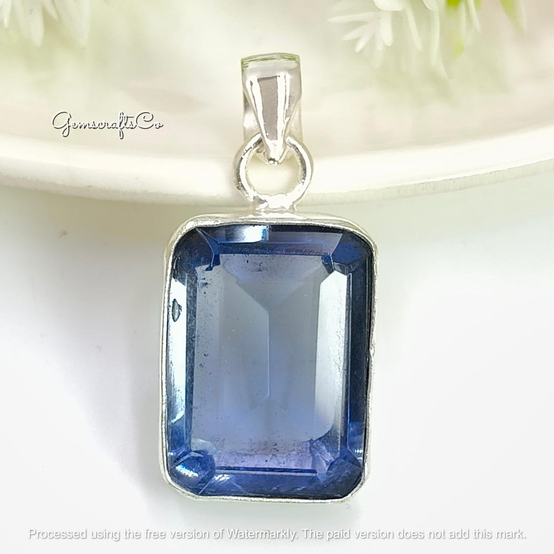 Iolite Pendant Necklace: Sterling Silver Boho Gemstone Jewelry - Etsy