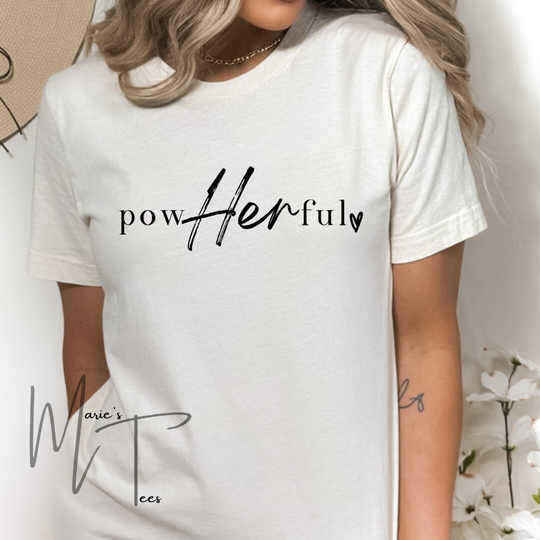 Pow HER Fu Powerful Powherful Positive Message Graphic Tee Mental ...