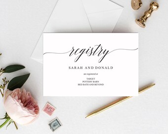 Bridal Shower Registry Template - Etsy