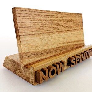 Wooden now spinning vinyl record stand. Handmade from oak and | Etsy