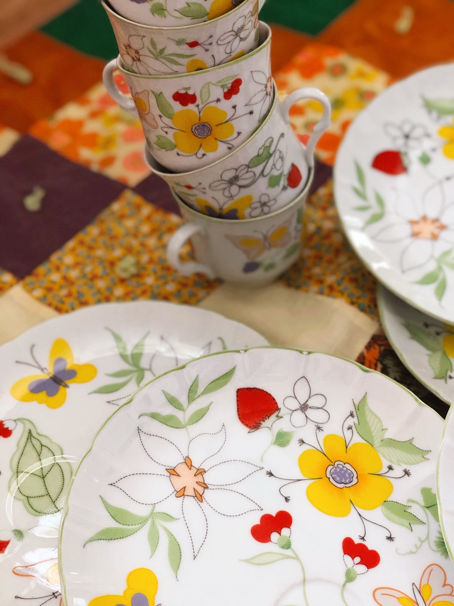 Vintage Taste Setter by Sigma Snack Plates and Teacups in | Etsy